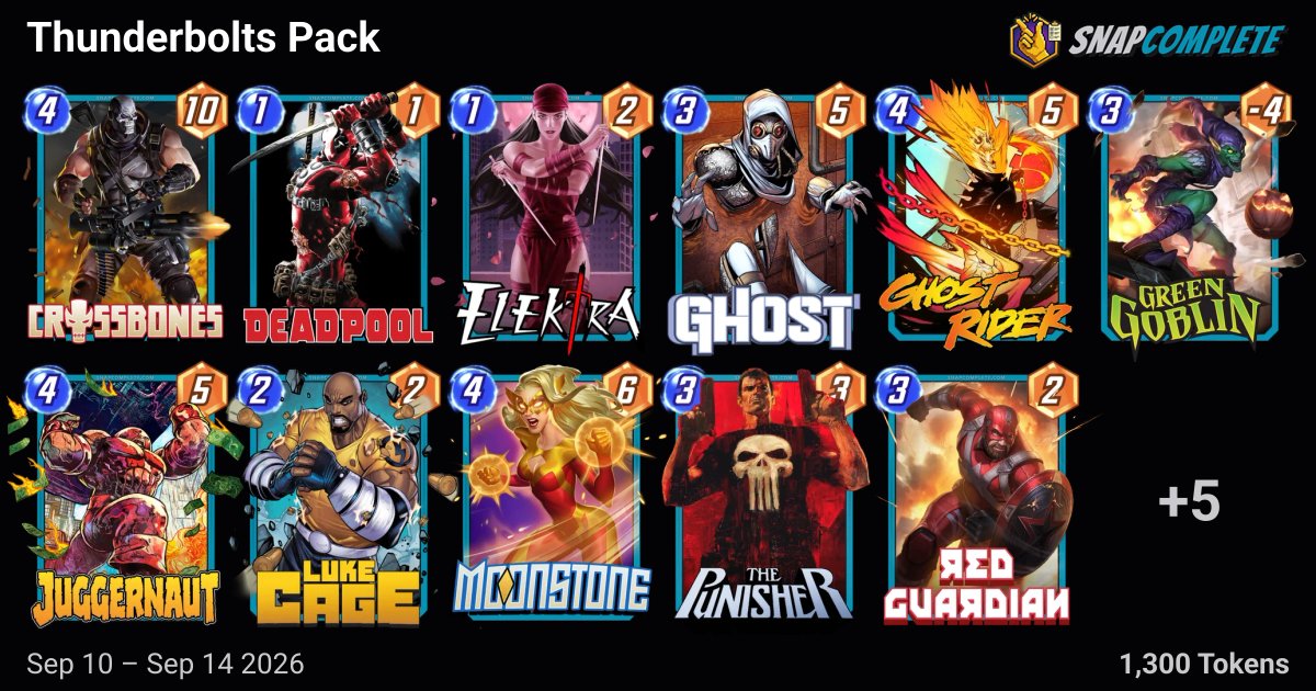 Thunderbolts Pack Marvel Snap Snapcomplete